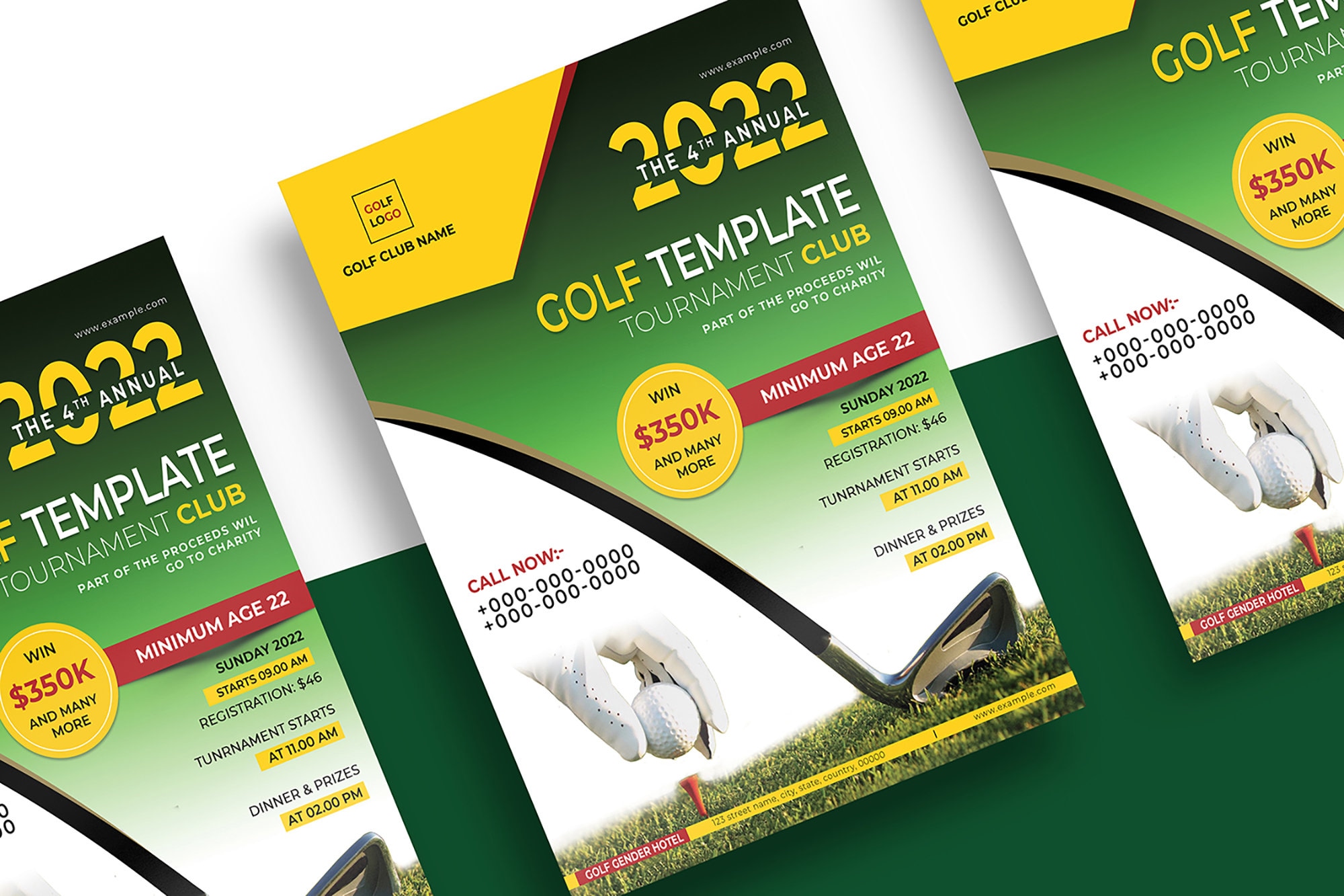 Golf Tournament Flyer MS Word & Photoshop Template Instant Download - Etsy