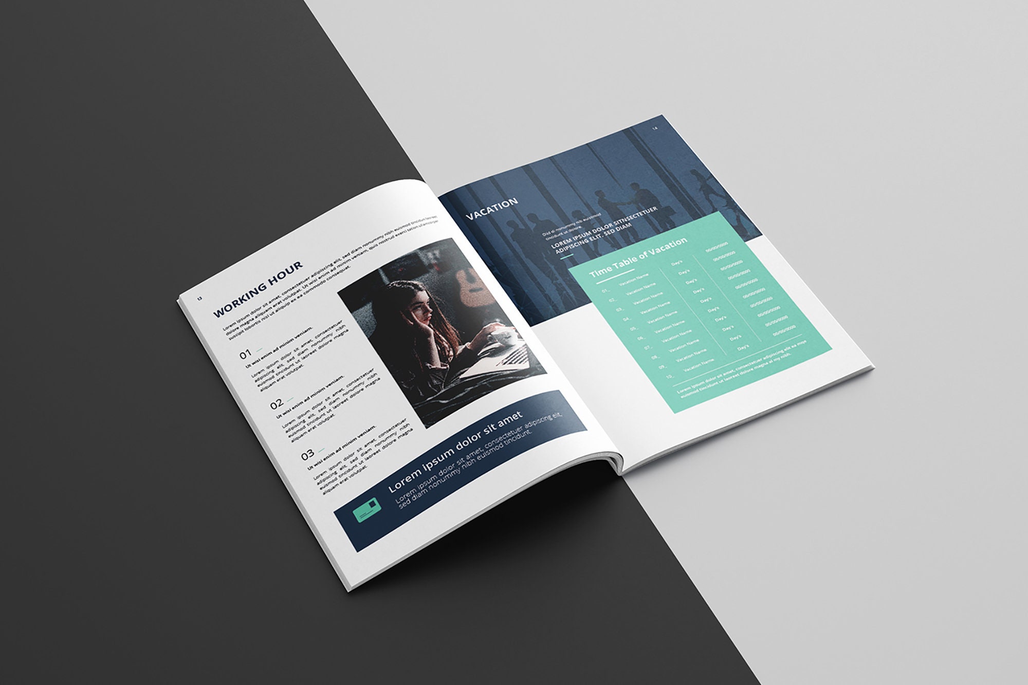 HR Employee Handbook Template Illustrator Canva & MS Word Template ...