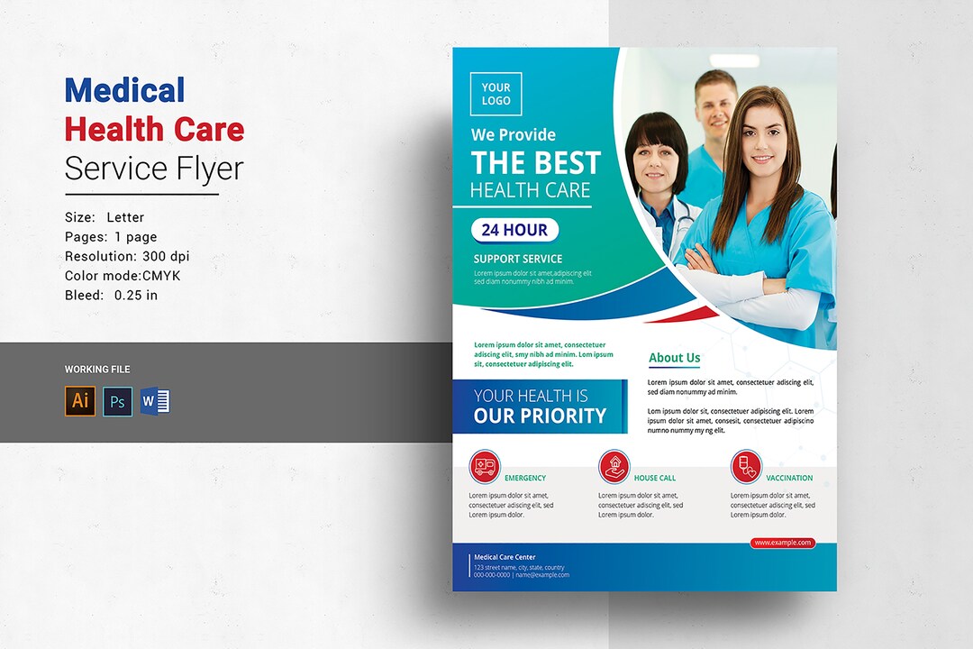 Medical Hospital Service Flyer | Health Care Clinic Promotional Flyer ...