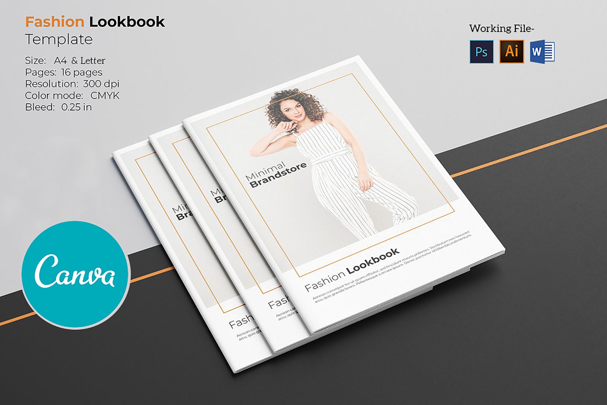 Fashion Lookbook Template Printable Photography Magazine Template Canva ...