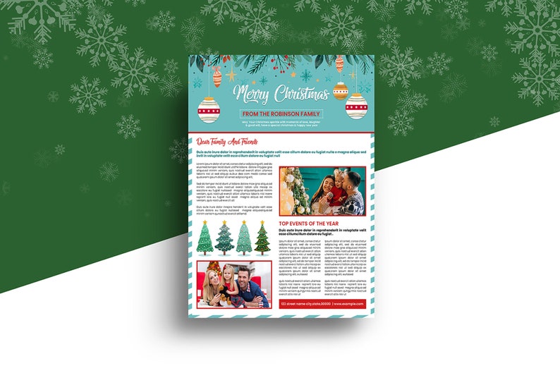 Christmas Newsletter Template | Photoshop and MS Word Template | Canva ...