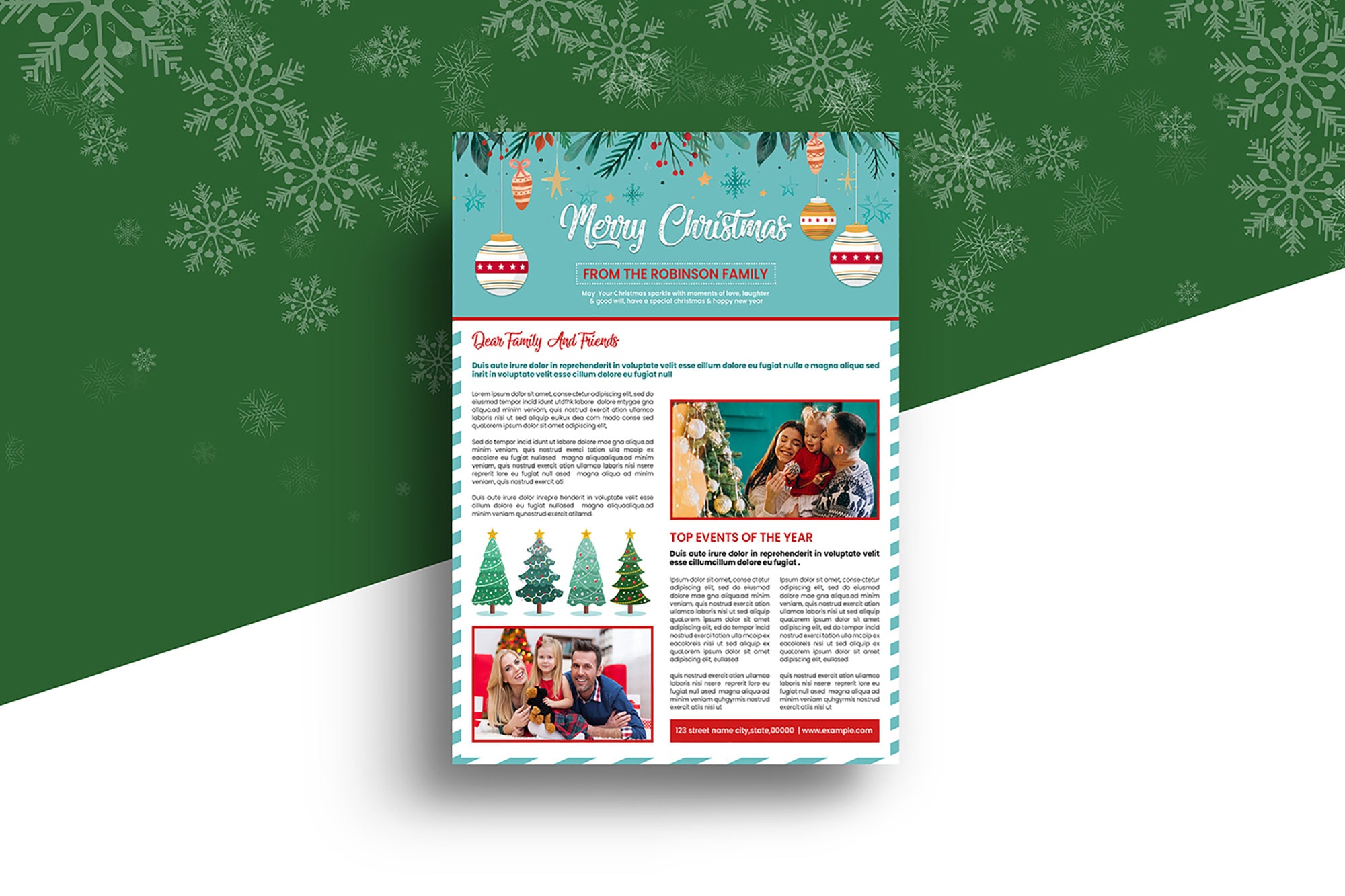 Christmas Newsletter Template | Photoshop and MS Word Template | Canva ...