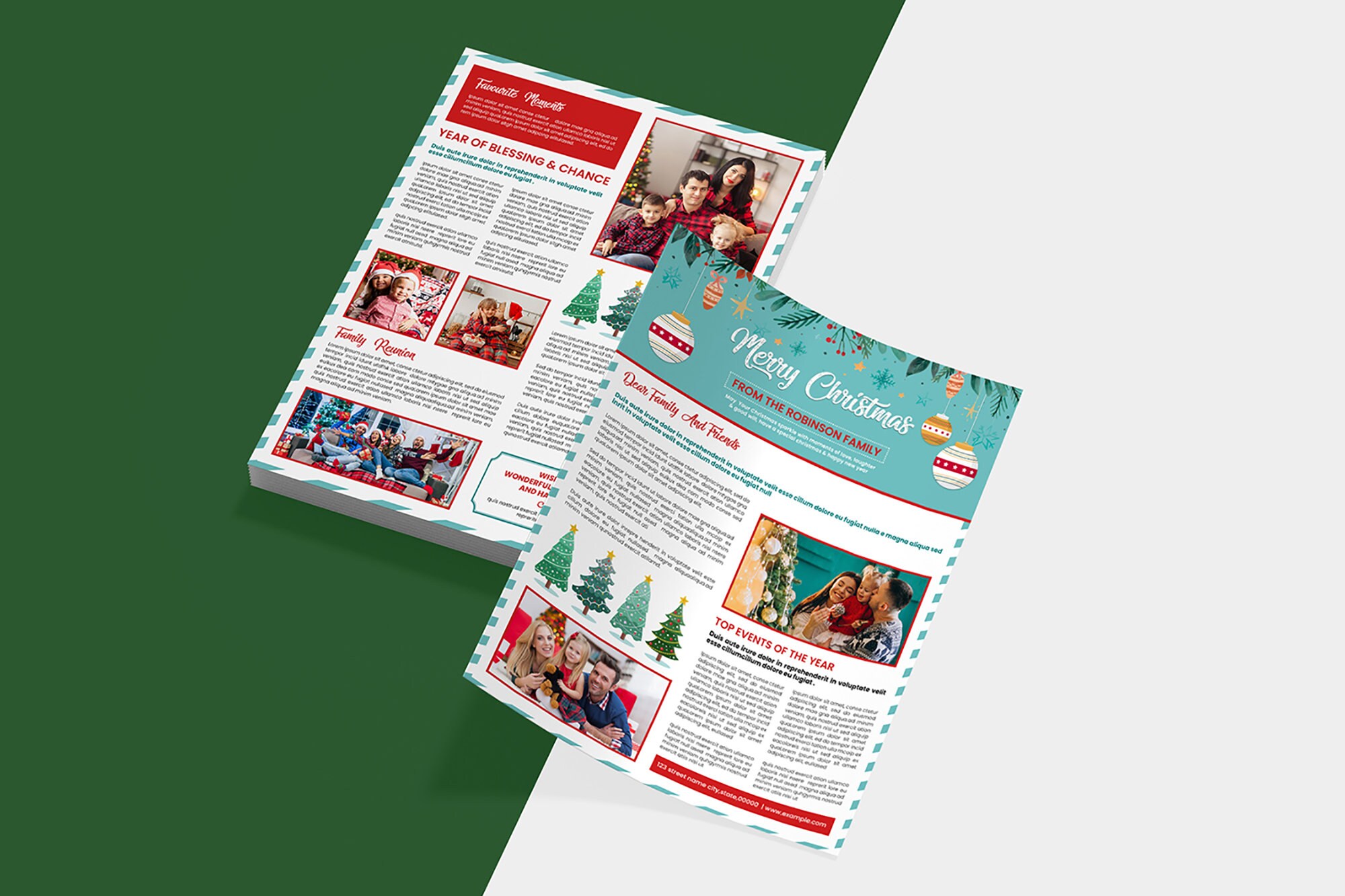 Christmas Newsletter Template | Photoshop and MS Word Template | Canva ...