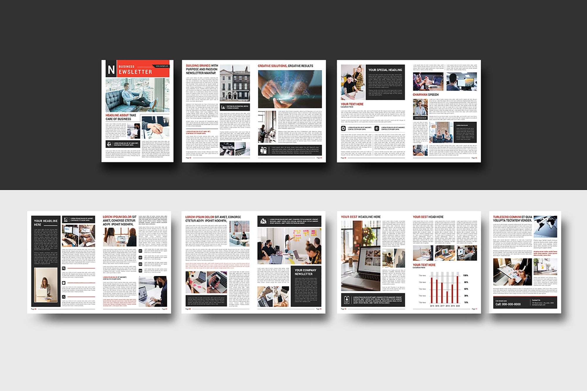 Newsletter Brochure Template Business Newsletter Newsletter Template MS ...