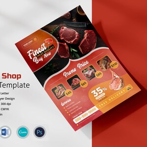 Meet Shop Flyer | Photoshop & MS Word Template | Illustrator and Canva ...