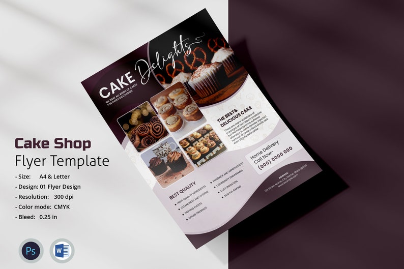 Cake Shop Flyer Template - Etsy