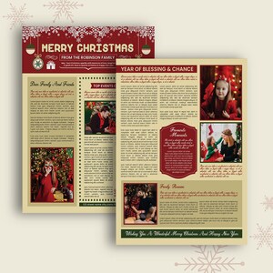Christmas Newsletter Template | Photoshop and MS Word Template ...
