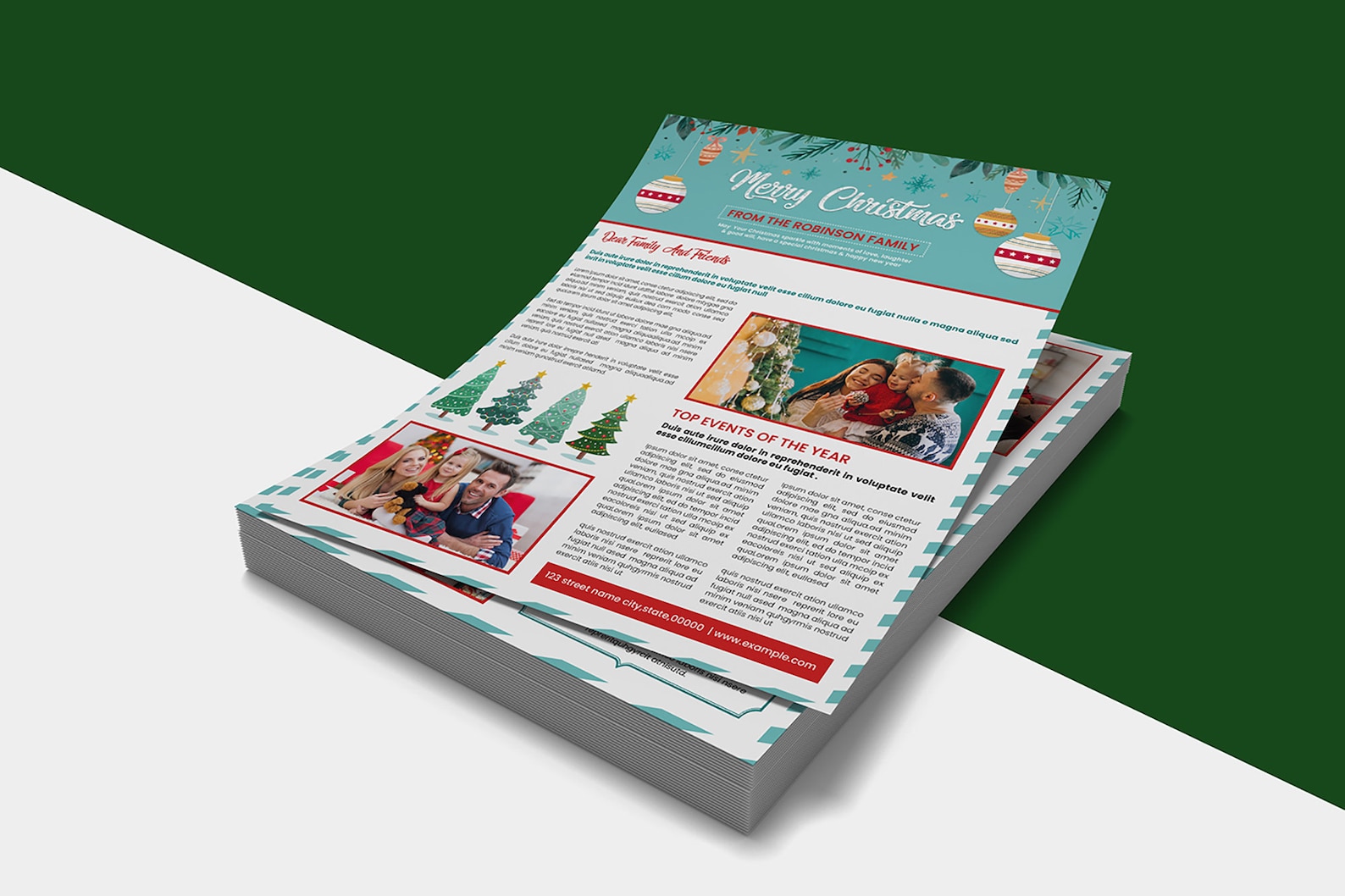 Christmas Newsletter Template | Photoshop and MS Word Template | Canva ...