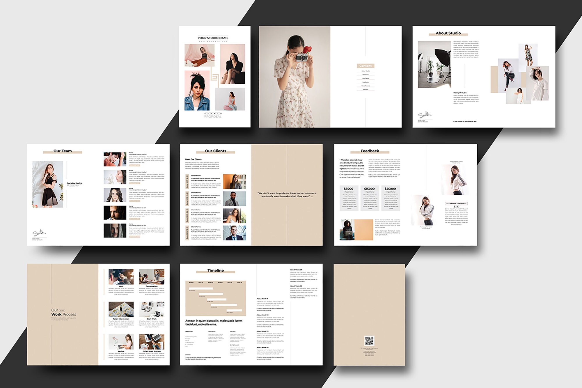Photography Studio Proposal Template | Photography Lookbook Template ...