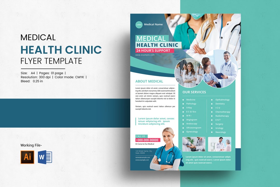 Medical Hospital Service Flyer | Health Care Clinic Promotional Flyer ...
