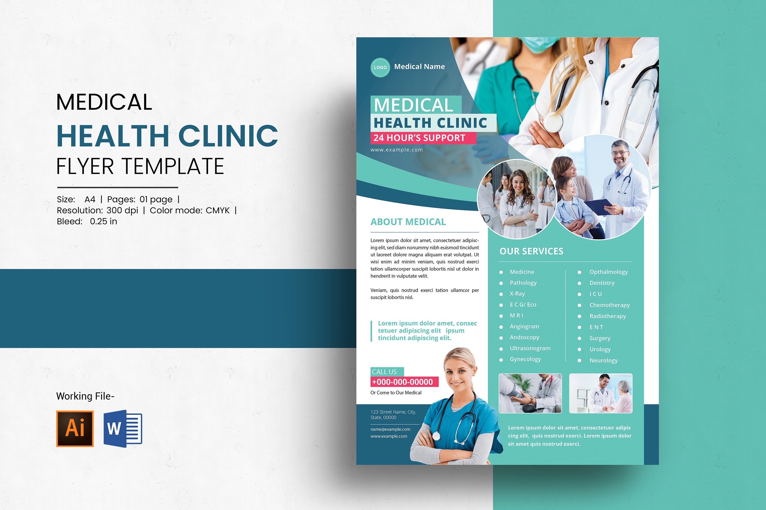 Medical Hospital Service Flyer | Health Care Clinic Promotional Flyer ...