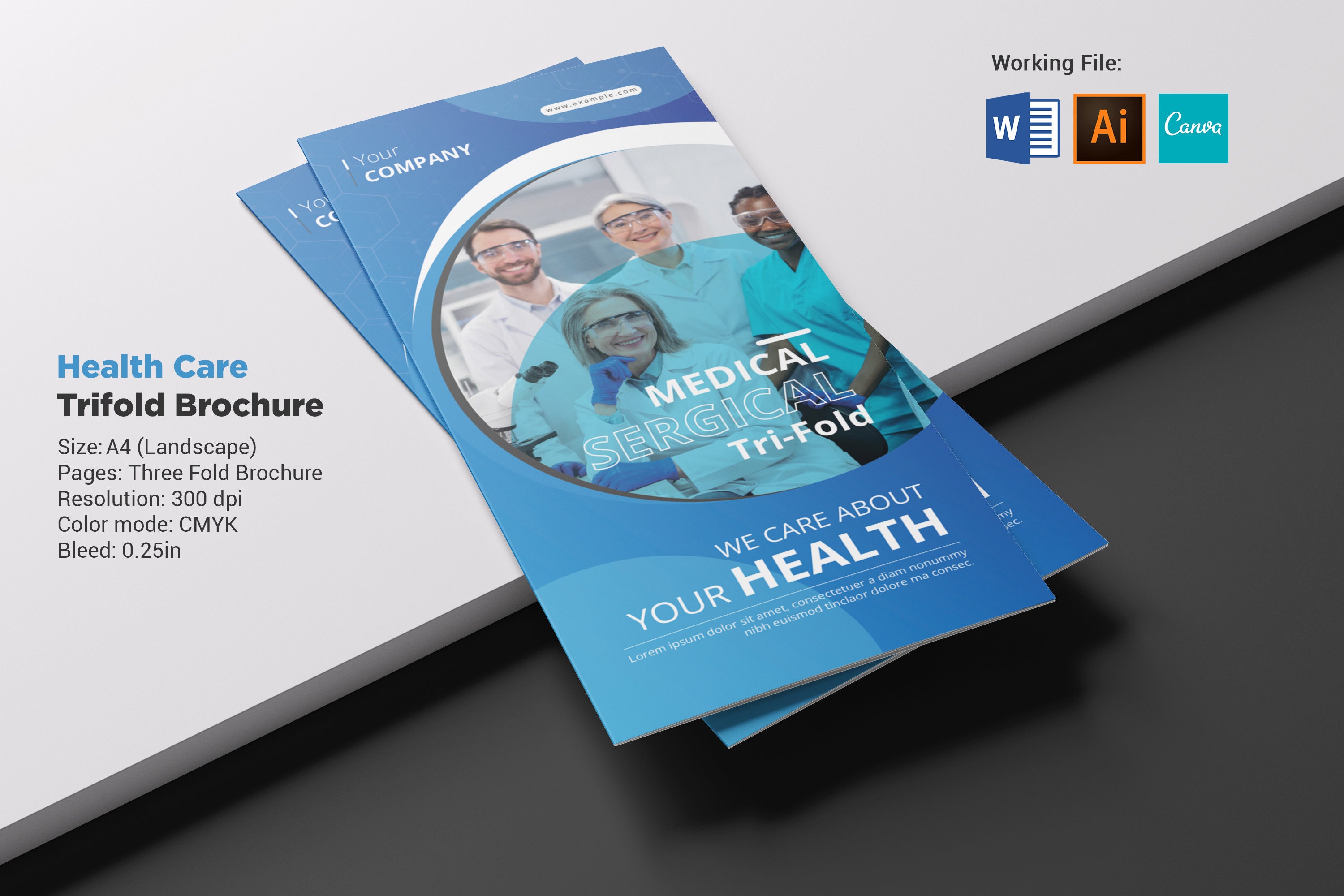 Health Care Trifold Brochure | Brochure Template Design | Illustrator ...