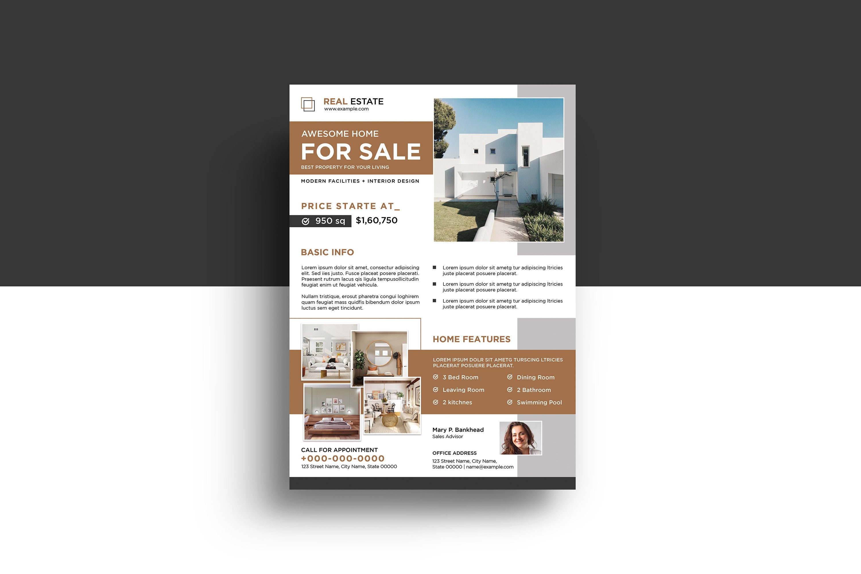 Real Estate Flyer Template | MS Word Canva & Photoshop Template | Canva ...