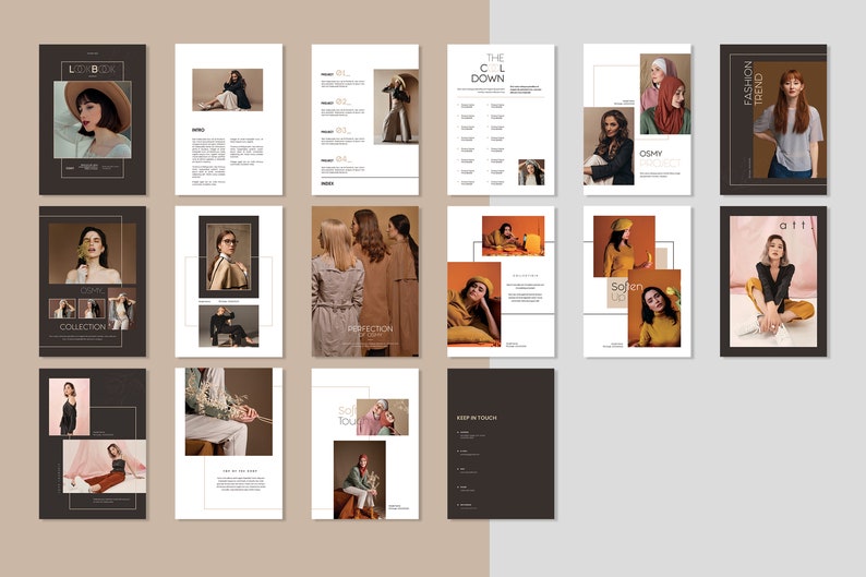 Fashion Lookbook Template | Printable Photography Magazine Template | Canva Design | Photoshop ...