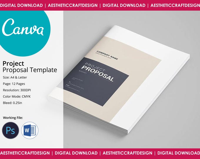 Project Proposal Template, Canva, Indesign & Word Format, 20 Custom ...