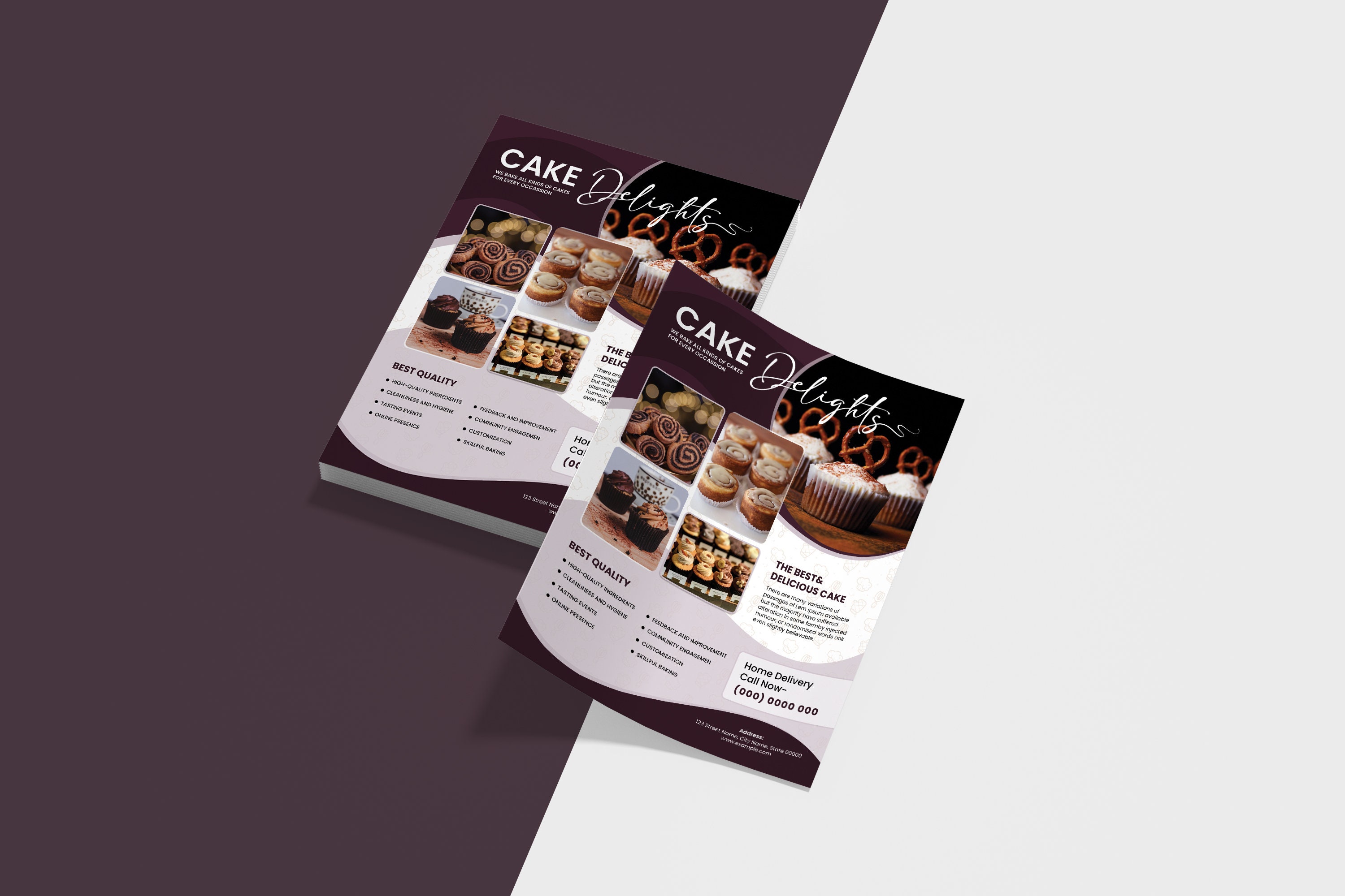 Cake Shop Flyer Template - Etsy