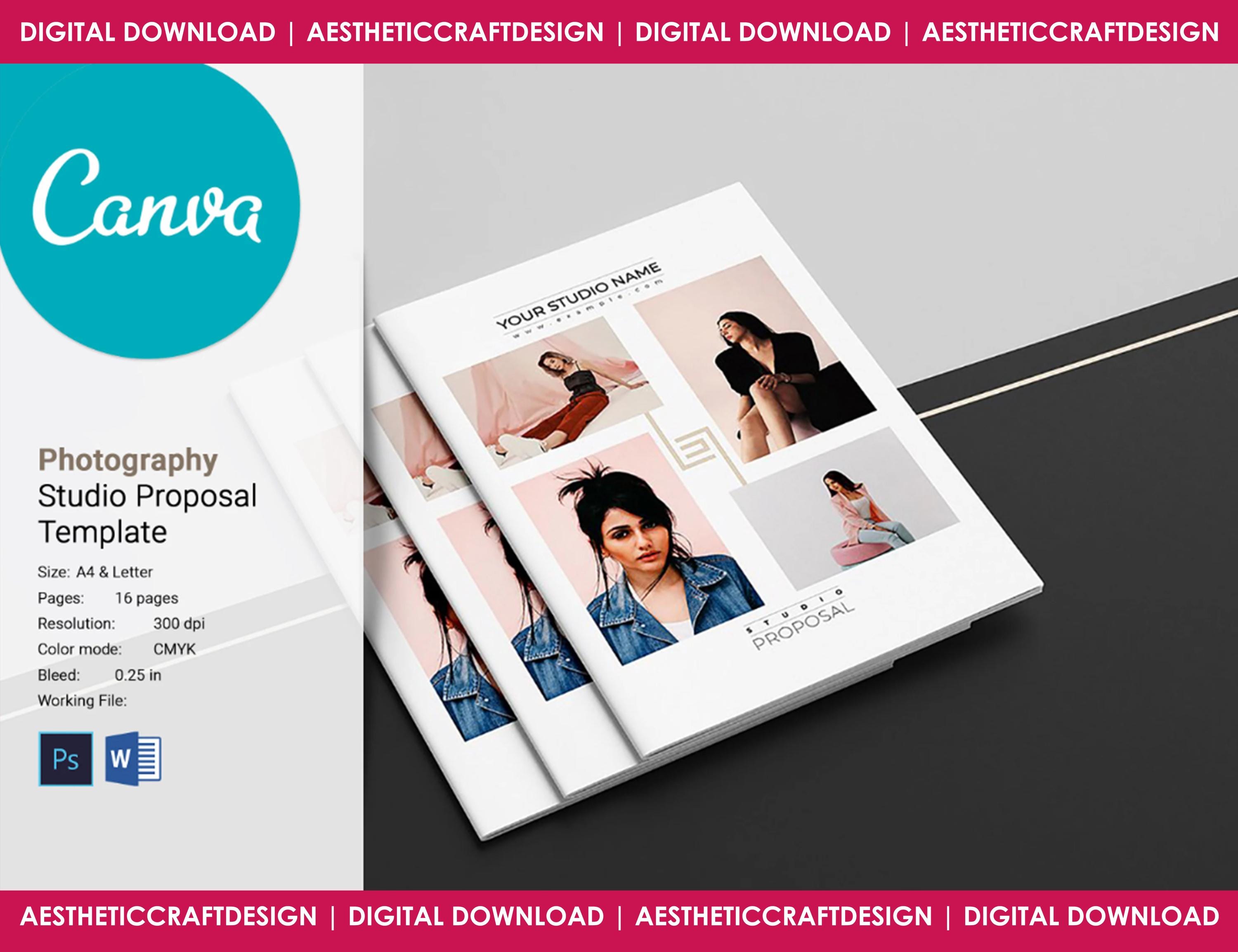 Photography Studio Proposal Template | Photography Lookbook Template ...