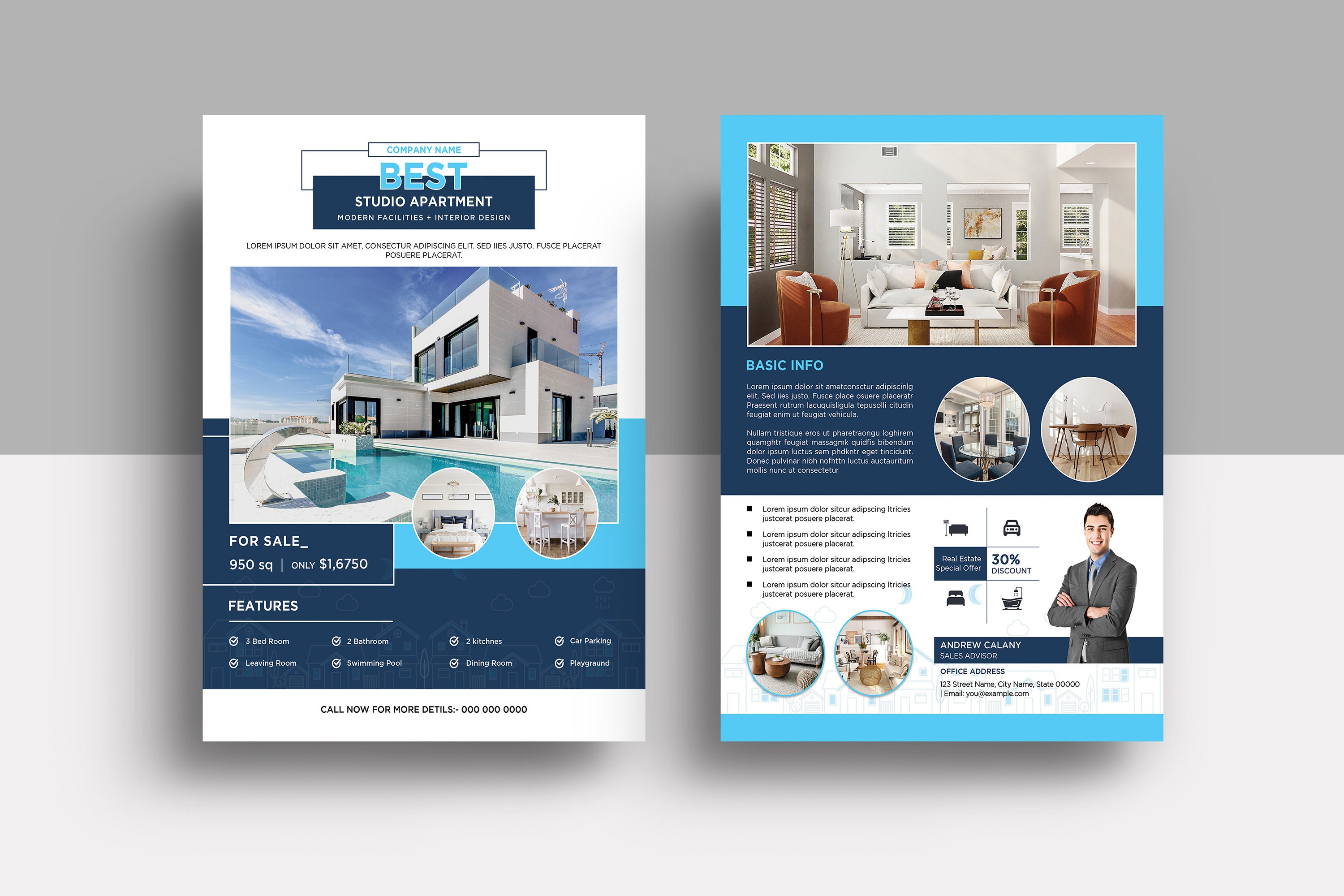 Real Estate Flyer Template | MS Word Canva & Photoshop Template ...