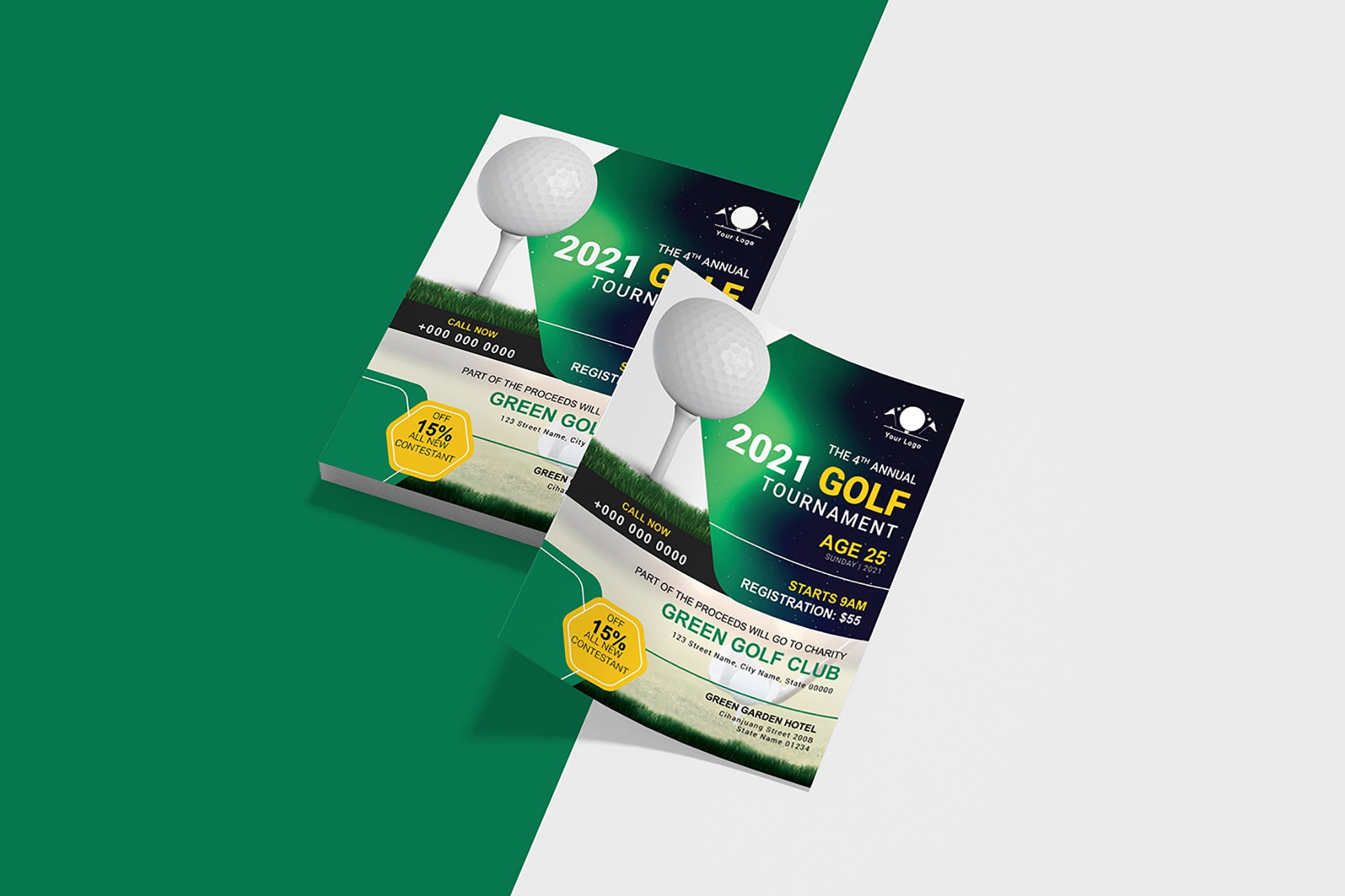Golf Flyer Template MS Word & Photoshop Template Instant Download - Etsy