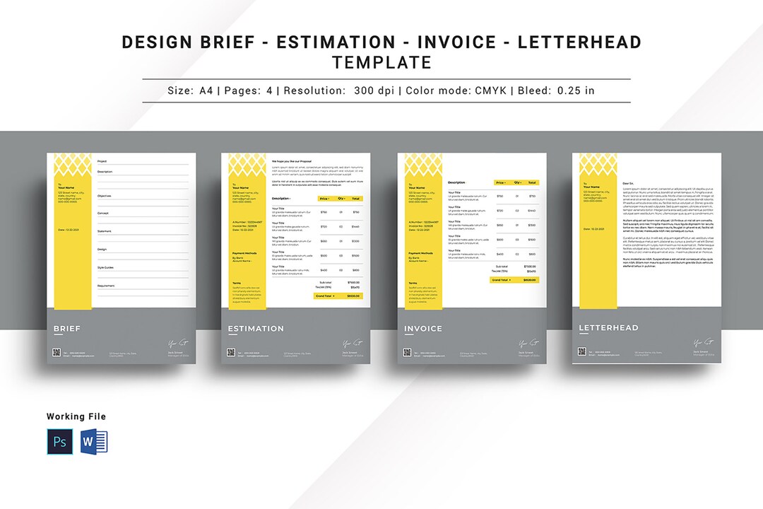 Proposal Document Templates | MS Word & Photoshop Template | Instant ...