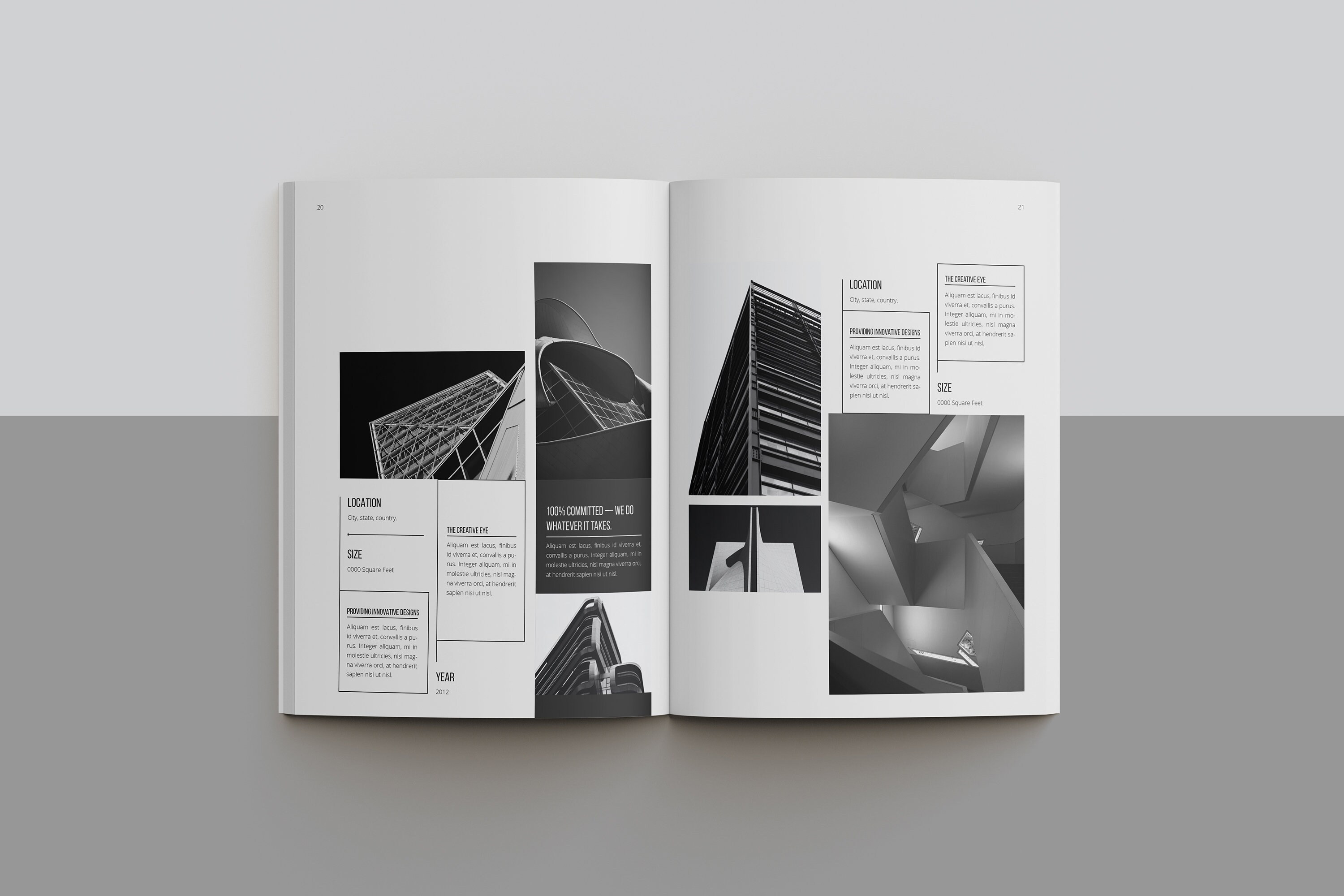 Architecture Portfolio Brochure In-design & Ms Word Template Canva ...