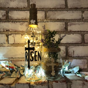 He is Risen Easter Night Light Set Easter Decor - Etsy