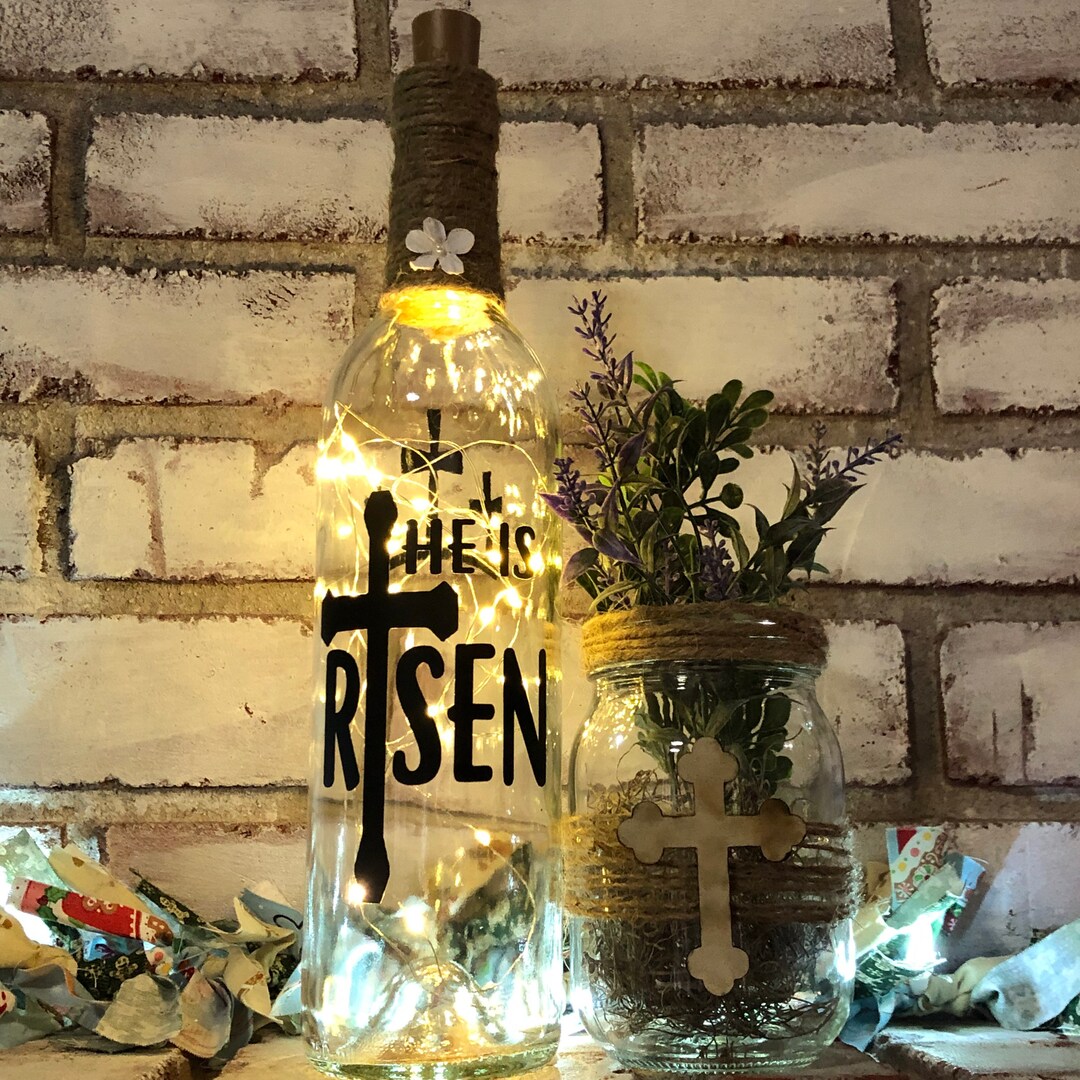 He is Risen Easter Night Light Set Easter Decor - Etsy
