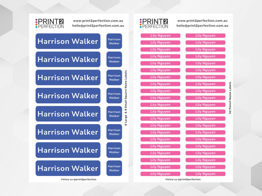 205 Tough School Stationery Name Labels 205 Personalised Stickers Tough ...