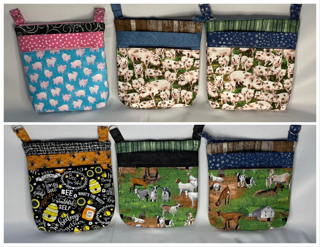 Pigs, Goats, Bees and Farm Crossbody Purse - Etsy