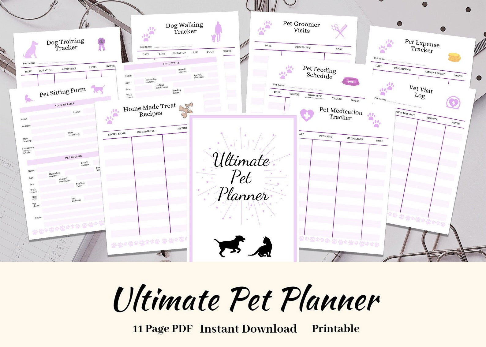 Ultimate Pet Planner Binder Insert, Pet Sitting Form, Printable PDF ...