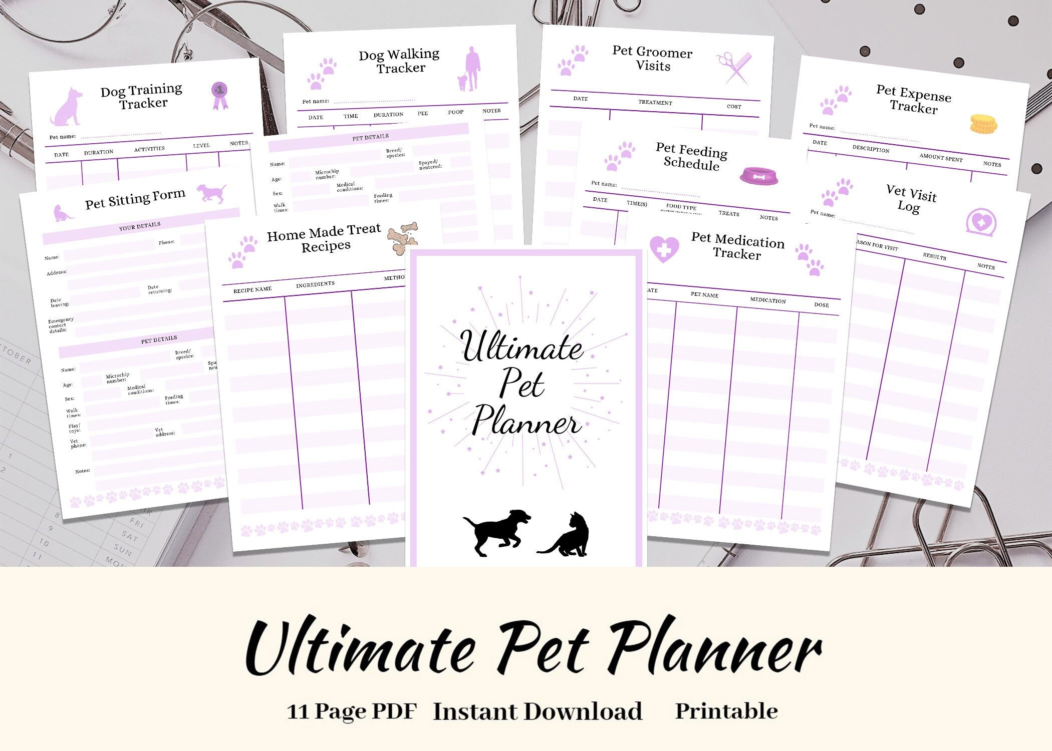 Ultimate Pet Planner Binder Insert, Pet Sitting Form, Printable PDF ...