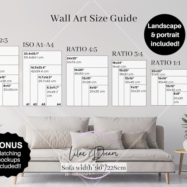 Size Chart 3x4 Ratio - Etsy