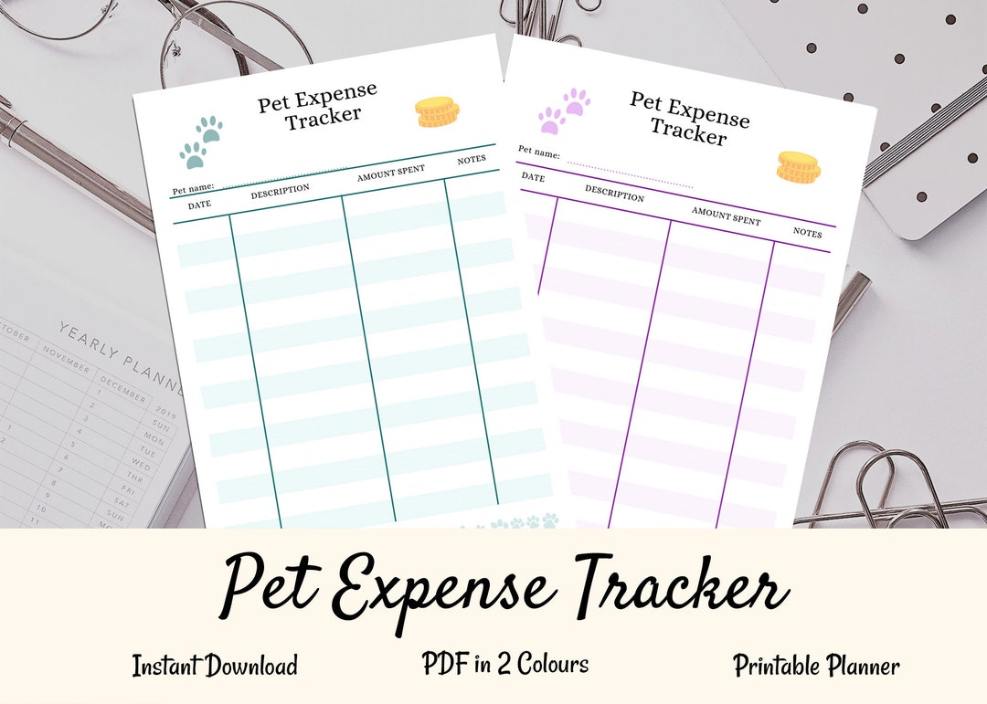 Printable Pet Expense Tracker, Pet Planner Pet Binder Insert, Dog Walker Planner, Budget Planner ...