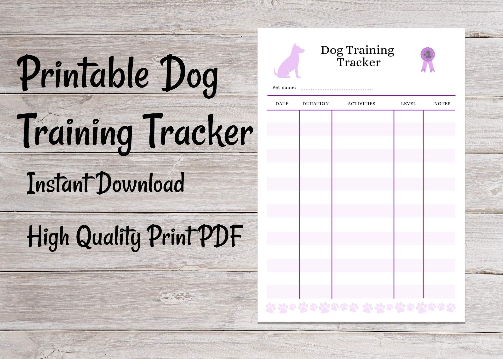 Printable Dog Training Planner, Pet Binder PDF Insert, Pet Organiser ...