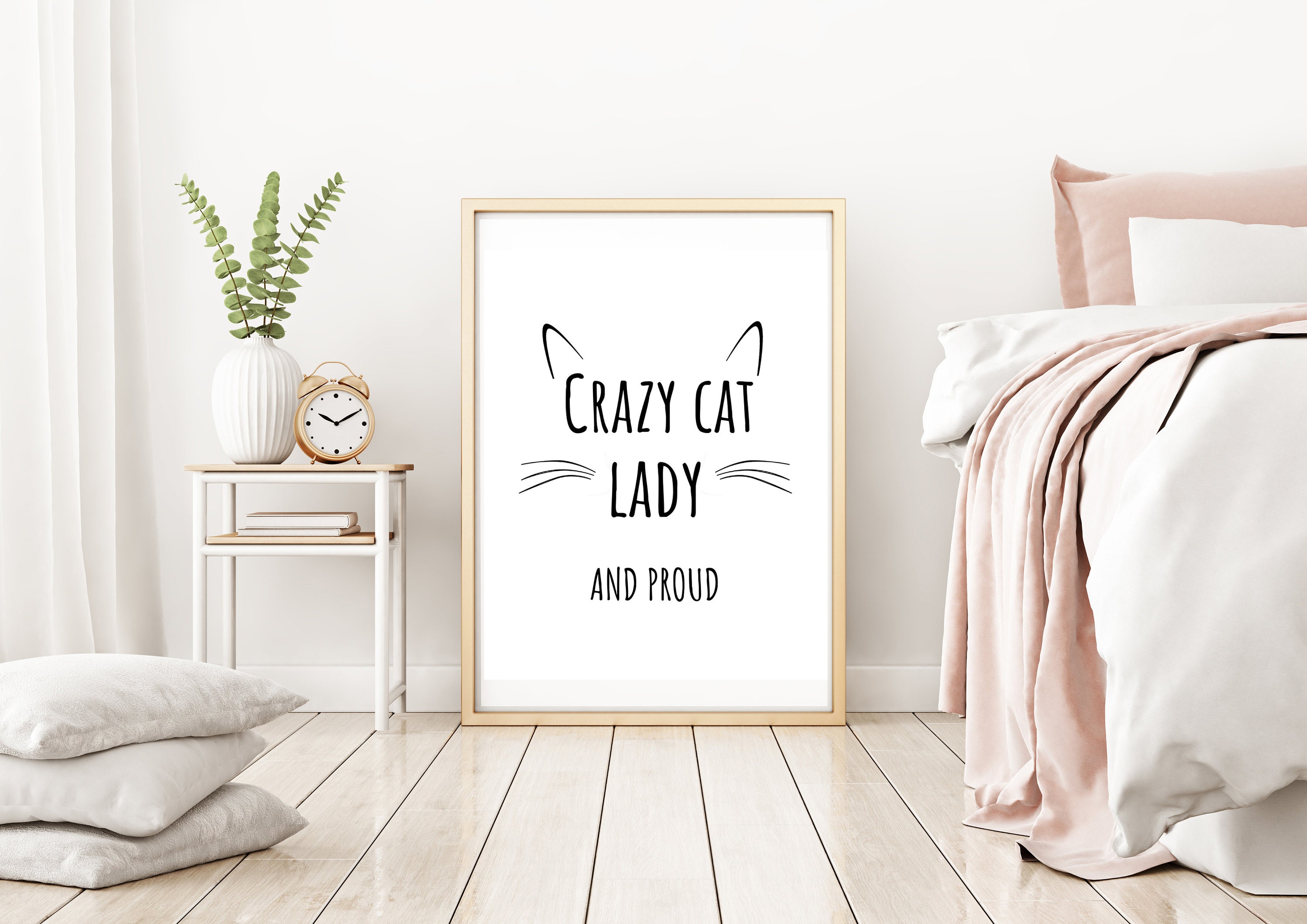 Cat Print, Cat Poster, Cat Wall Art, Pet Wall Art, Crazy Cat Lady Print ...