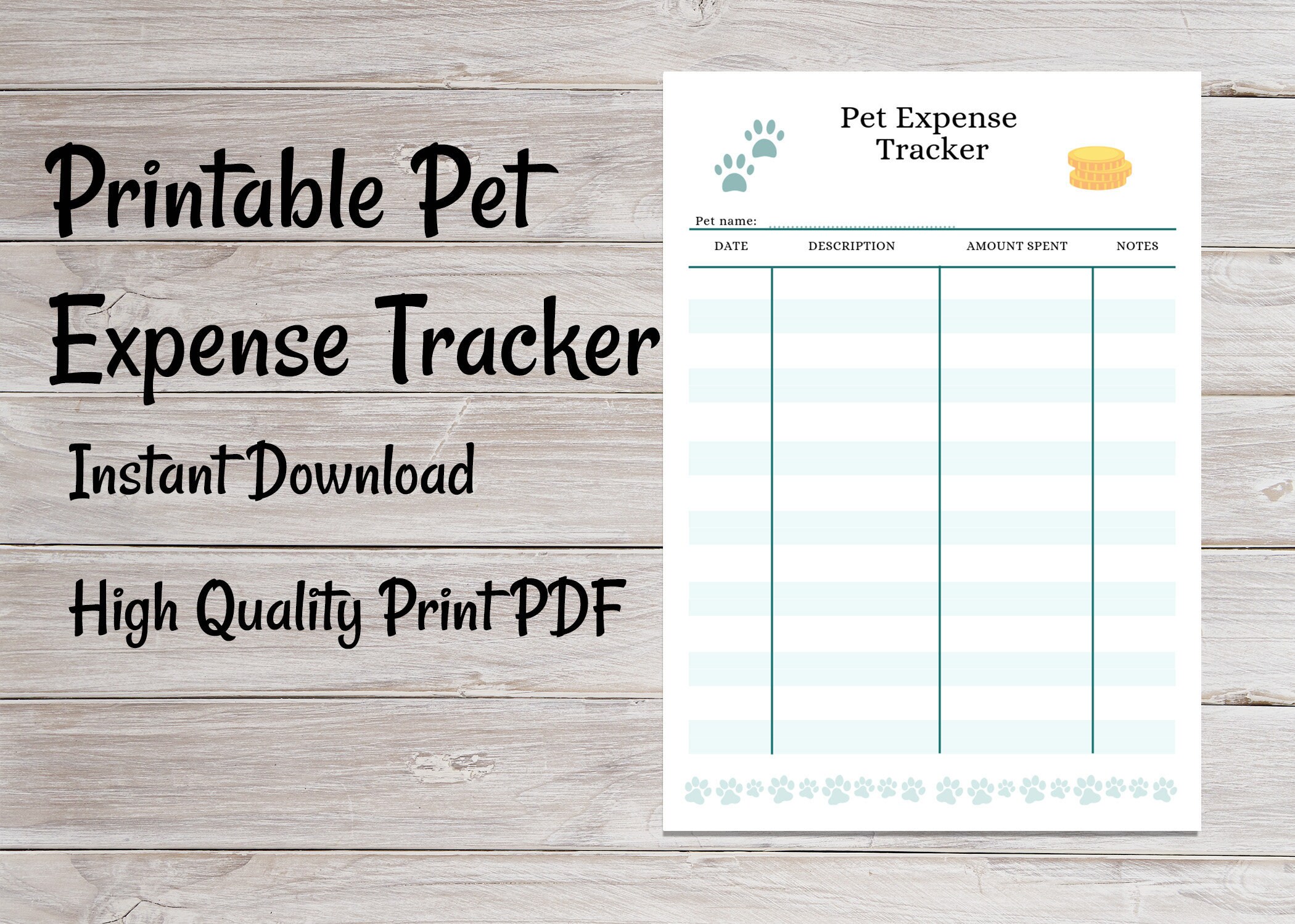 Printable Pet Expense Tracker, Pet Planner Pet Binder Insert, Dog ...