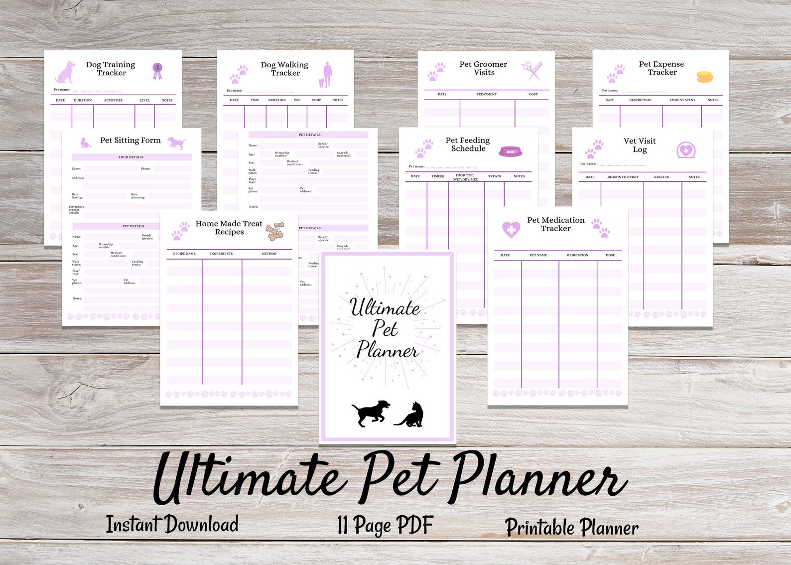 Ultimate Pet Planner Binder Insert, Pet Sitting Form, Printable PDF ...