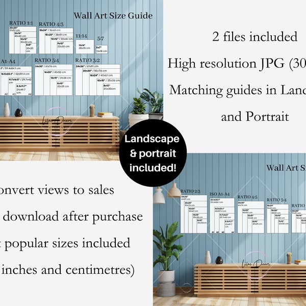 Size Chart 3x4 Ratio - Etsy