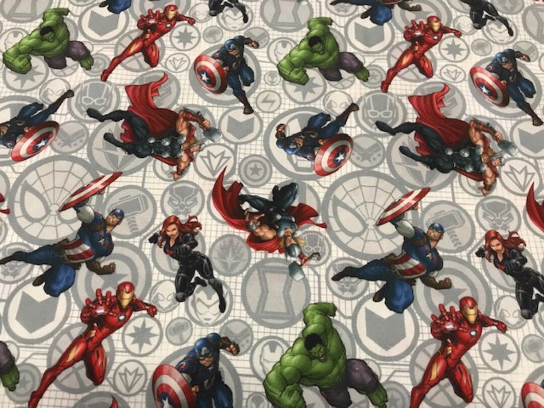 Cotton Fabrics. SUPERHEROES Marvel Fabric 100% Cotton Poplin, Children ...