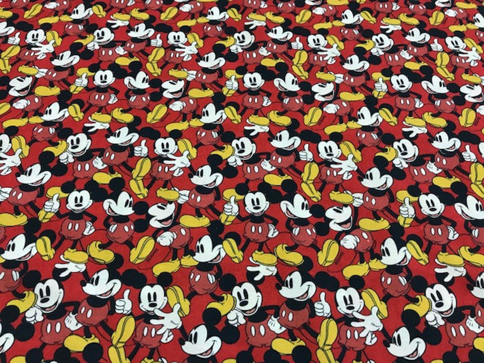 Disney Fabric MICKEY MOUSE Fabric RED Colors Poplin Cotton - Etsy UK