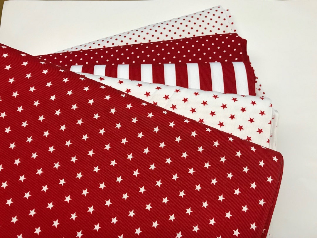 Red Printed Piqué Fabric - Etsy
