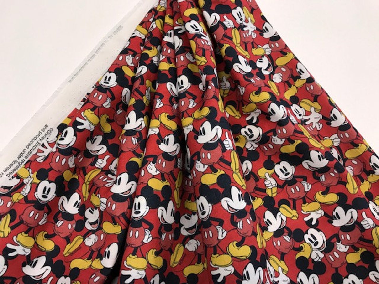 Disney Fabric MICKEY MOUSE Fabric RED Colors Poplin Cotton - Etsy UK