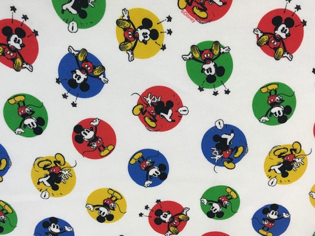 Disney Fabrics, MICKEY MOUSE Fabrics PATCHES 100% Poplin Cotton ...