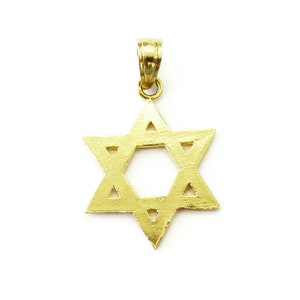 14K Yellow Gold Jewish Star of David Charm Necklace Pendant ~ 1.0g - Etsy