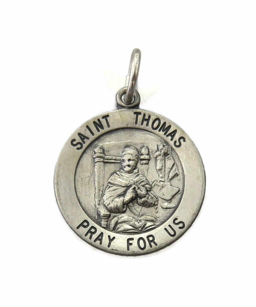 Sterling Silver 0.925 Saint Thomas Medal Necklace Pendant Charm - Etsy