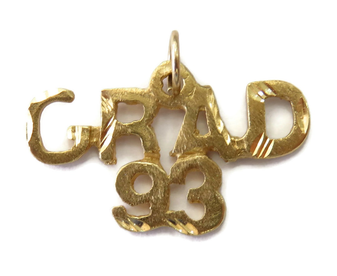 10K Yellow Gold 1993 Graduation Charm Necklace Pendant ~ 0.8g - Etsy