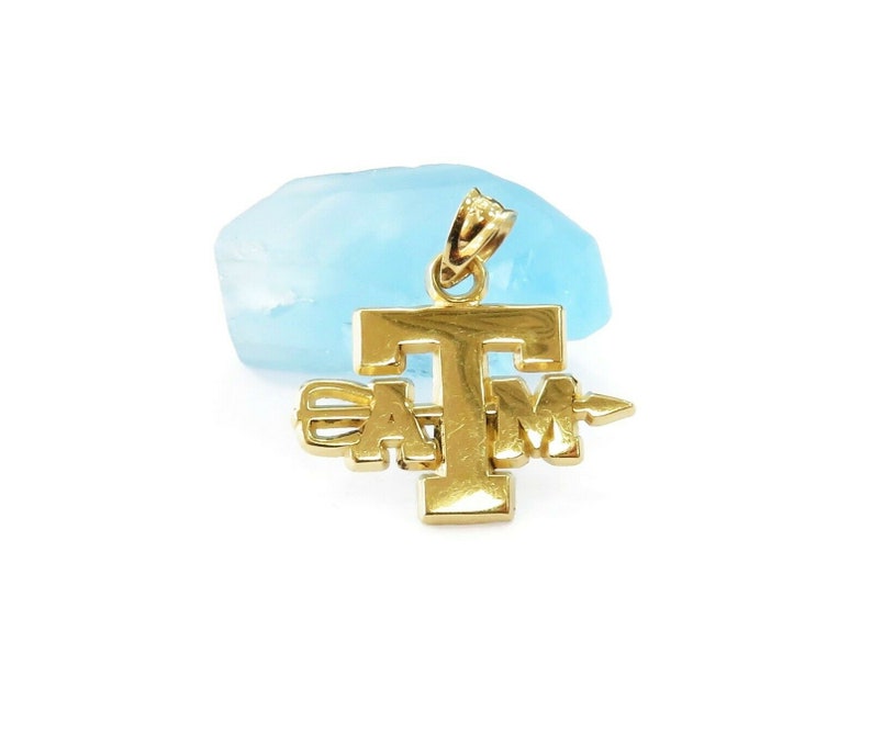 14K Yellow Gold ATM Charm Necklace Pendant 1.7 - Etsy