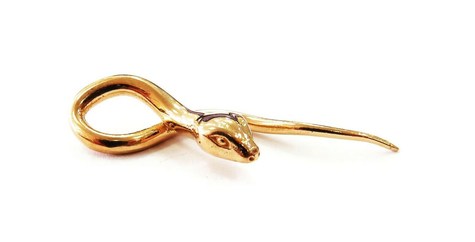 14K Rose Gold Snake Charm Pendant Necklace 2.1 - Etsy