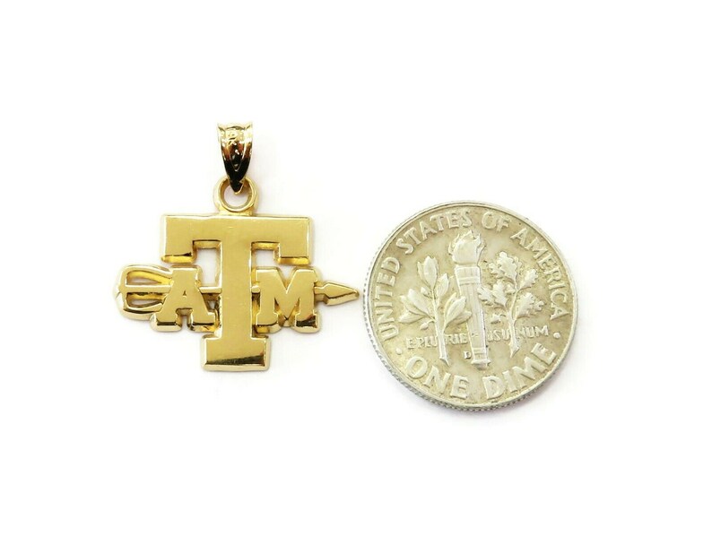 14K Yellow Gold ATM Charm Necklace Pendant 1.7 - Etsy