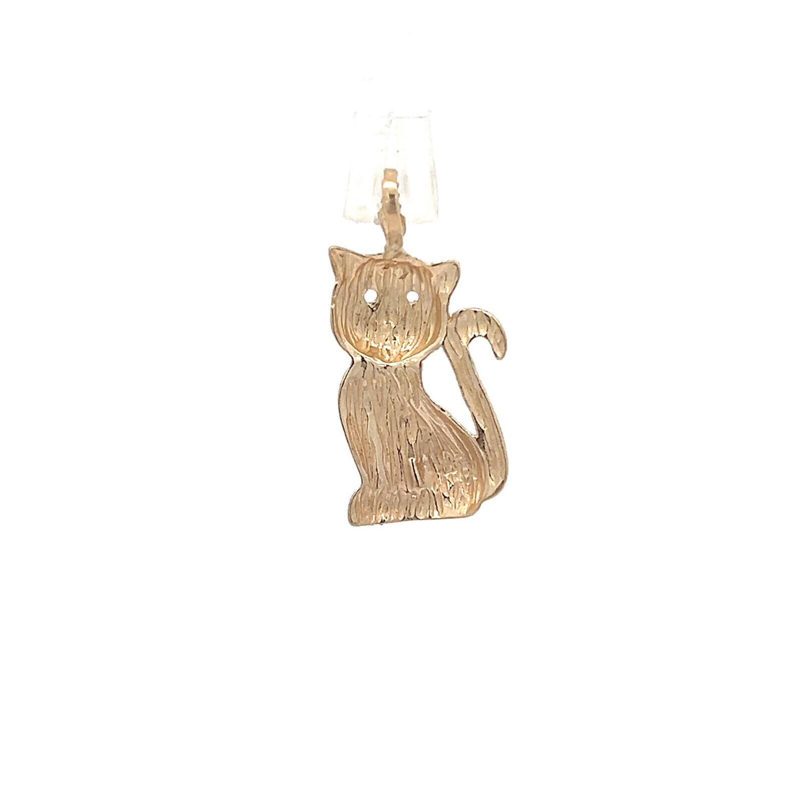 14k Yellow Gold Cat Charm Necklace Pendant ~ 1.7g - Etsy